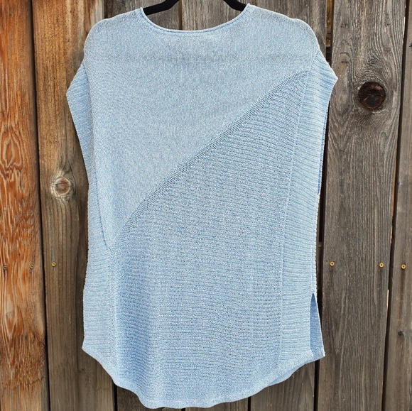 Magaschoni | Tops | Magaschoni Light Blue Knit Slouchy Top | Poshmark